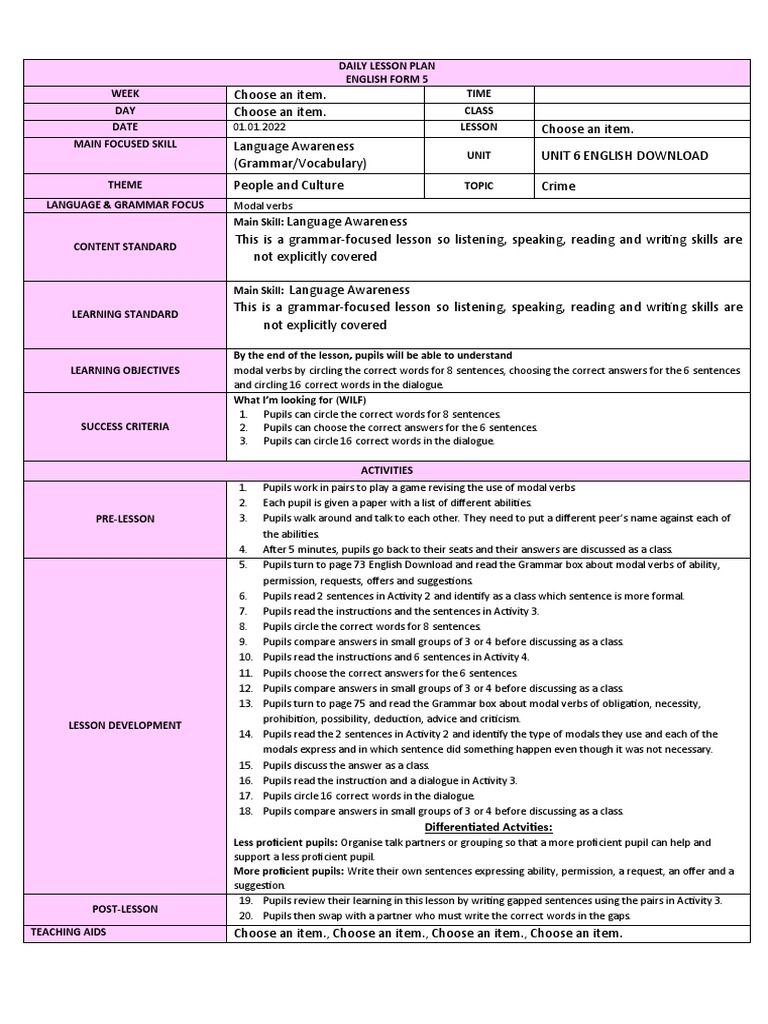 Unit 6 Language Awareness | PDF | English Language | Word