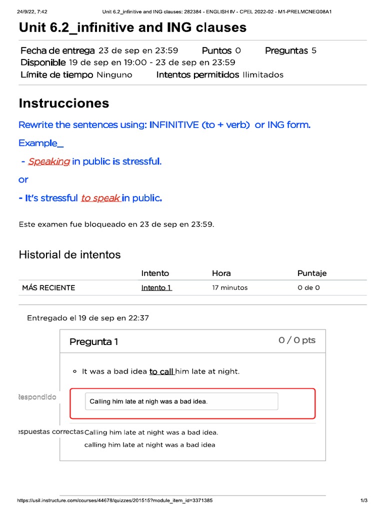 Unit 6.2 - Infinitive and ING Clauses - 28... H IV - CPEL 2022-02 - M1 ...