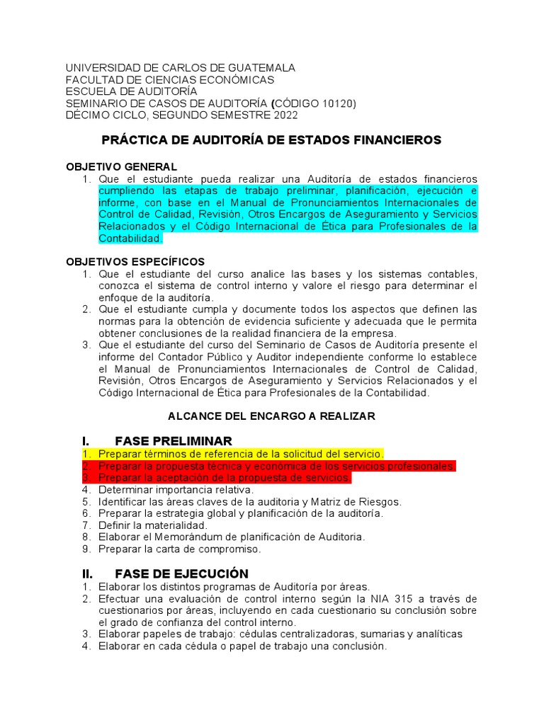 Practica SCA 2022 - Final | PDF | Auditoría | Contabilidad