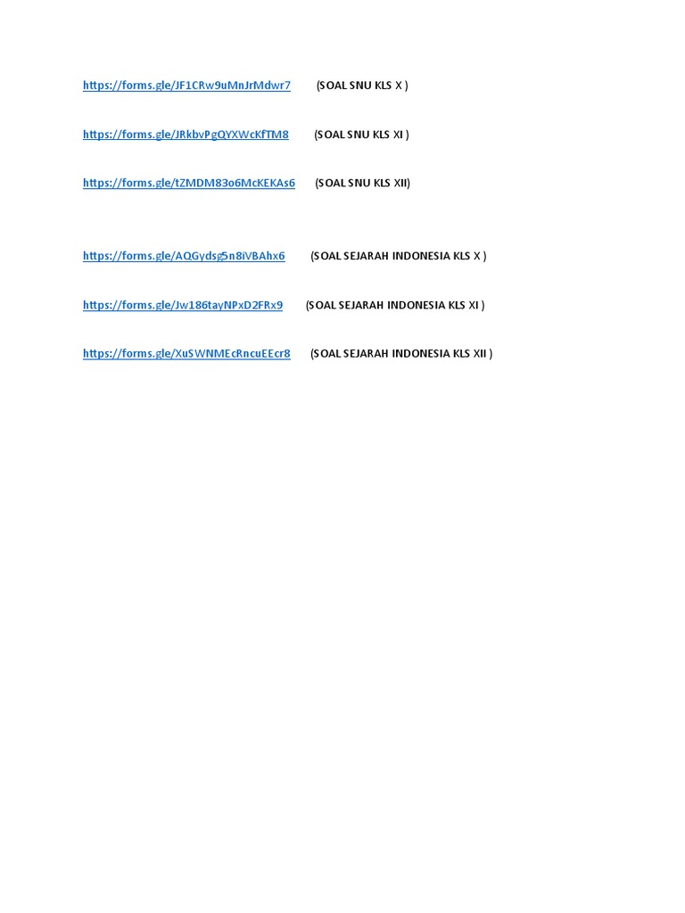 Https Soal Goegle Form Snu, Si X, Xi, Xii 2022 | PDF