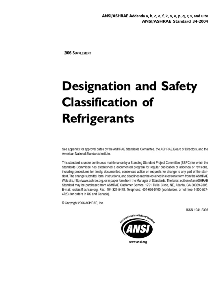 ASHRAE Standard 34-2004 Supplemen | PDF | Alkane | Combustion