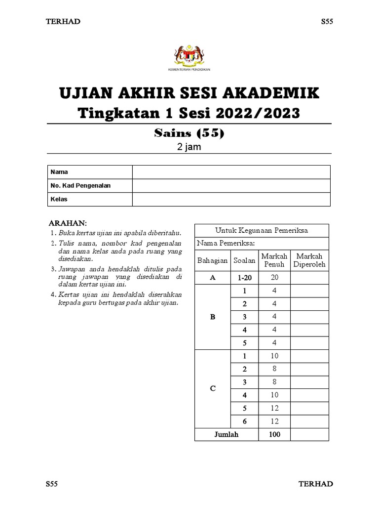 Uasa Sains 2023 Pdf