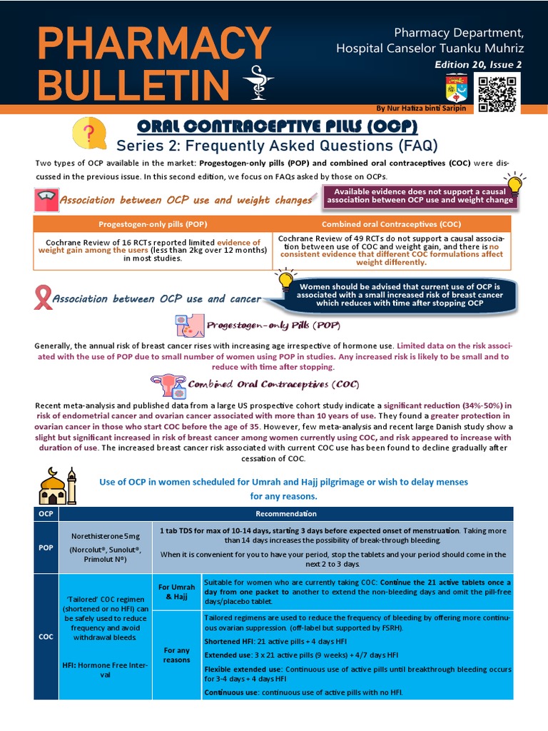 Ocp Hukm | Download Free PDF | Combined Oral Contraceptive Pill | Women ...