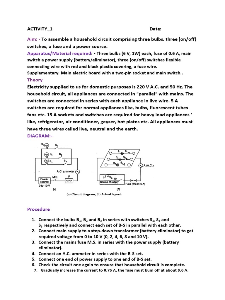 Assembling a Household Circuit Guide | PDF | Technology & Engineering