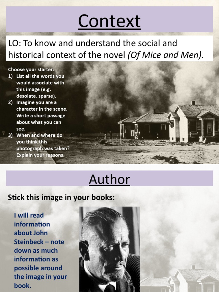 Of Mice and Men - Historical Context | PDF | John Steinbeck | American ...
