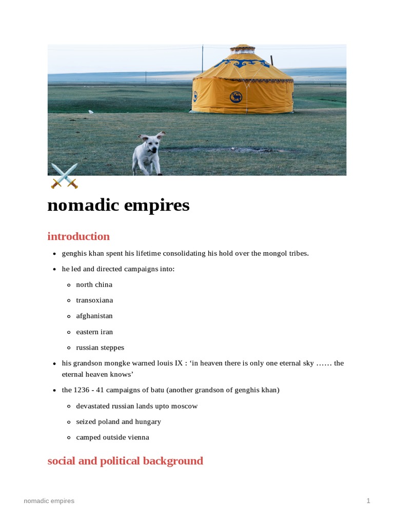 Nomadic Empires | Download Free PDF | Genghis Khan | Mongols