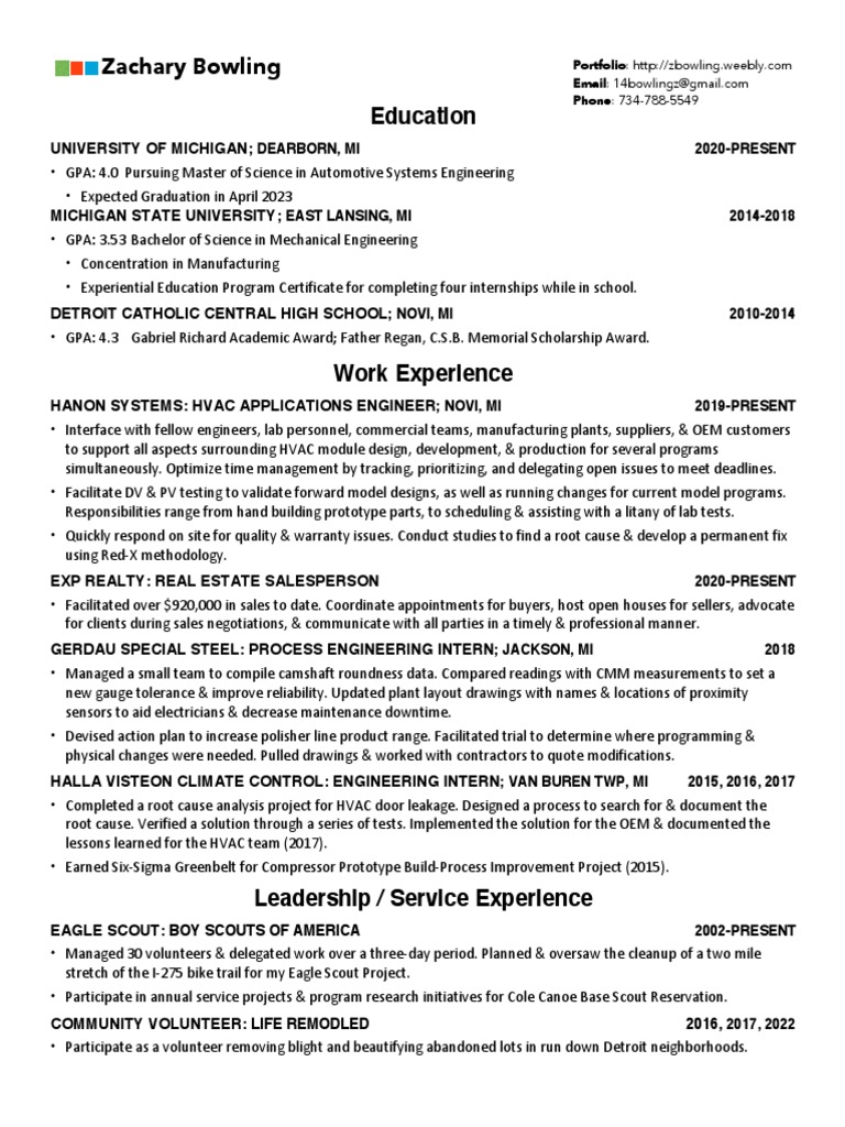 Zach Bowling Resume | PDF | Sales | Business