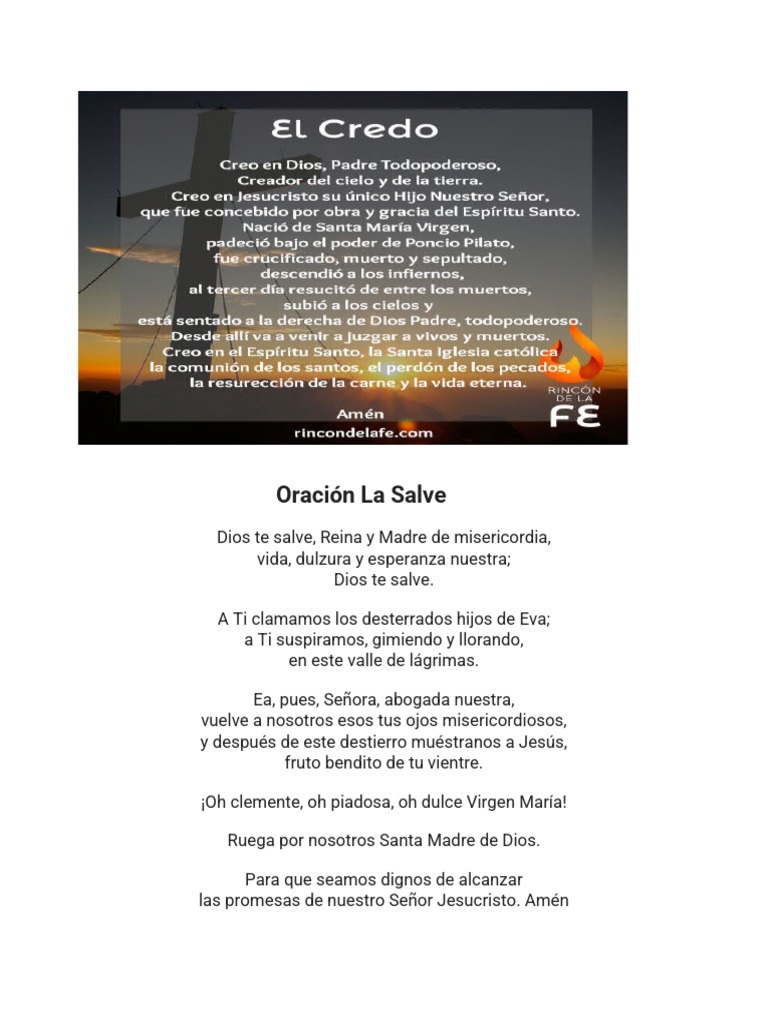 Rezar El Credo y La Salve | PDF | Religión y espiritualidad
