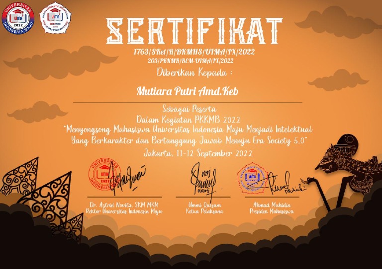 SERTIFIKAT PKKMB 2022 - Mutiara Putri Amd - Keb | PDF