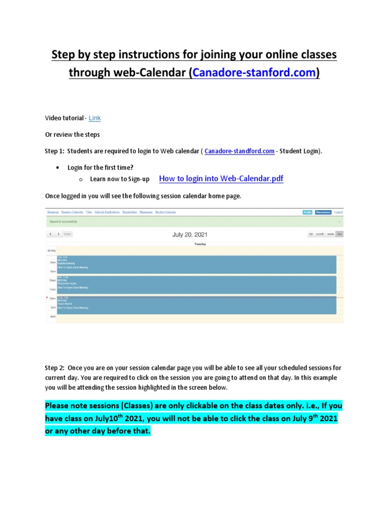 Instructions For Joining Your Online Classes | PDF | Login | Computing