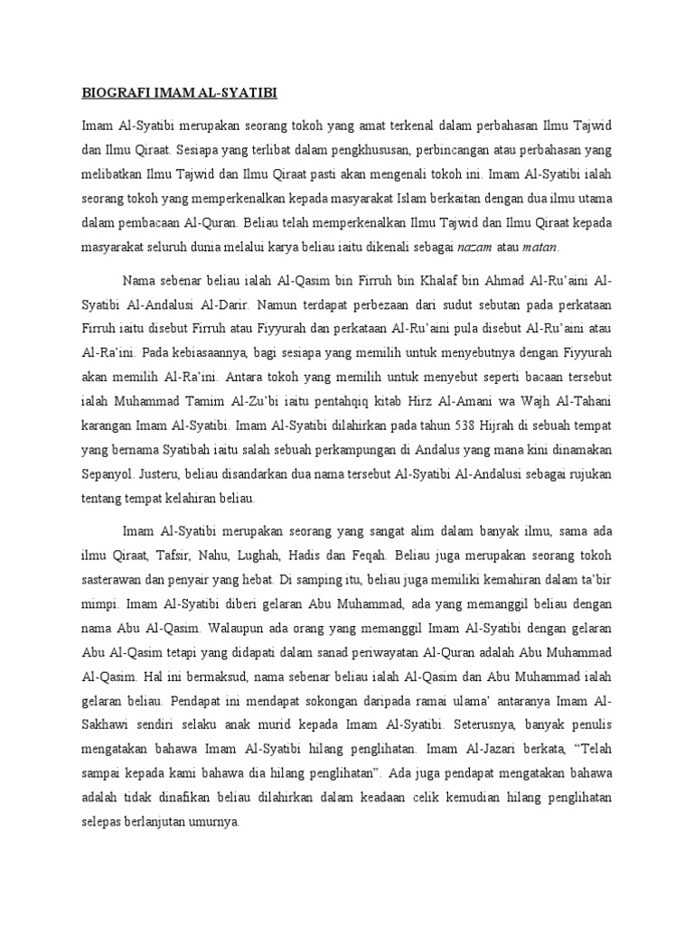 Biografi Syatibi | PDF