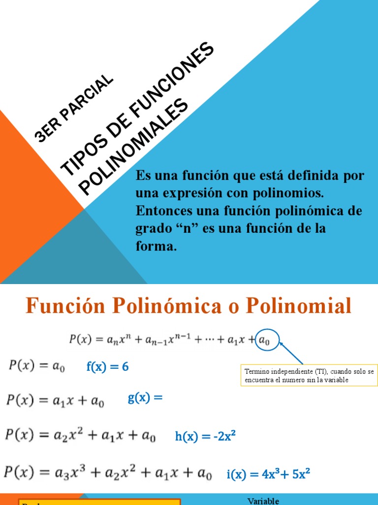2da Sesion Funciones Polinomiales Mate I | PDF | Polinomio | Ecuaciones