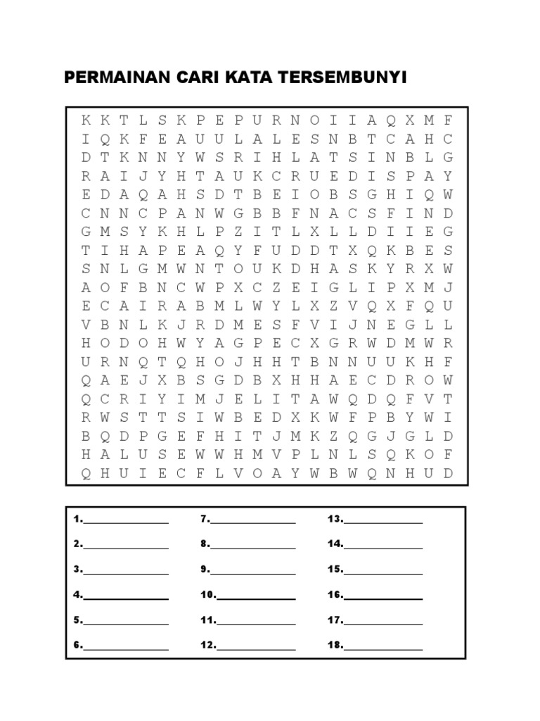 267309867-Permainan-Cari-Kata-Tersembunyi | PDF