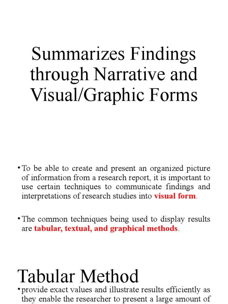 Summarizes Findings | PDF | Chart | Pie Chart