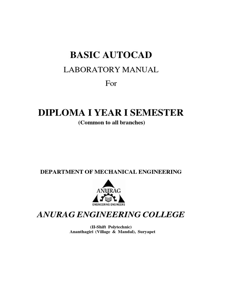 Basic AUTOCAD Lab | PDF | Computer Aided Design | Circle