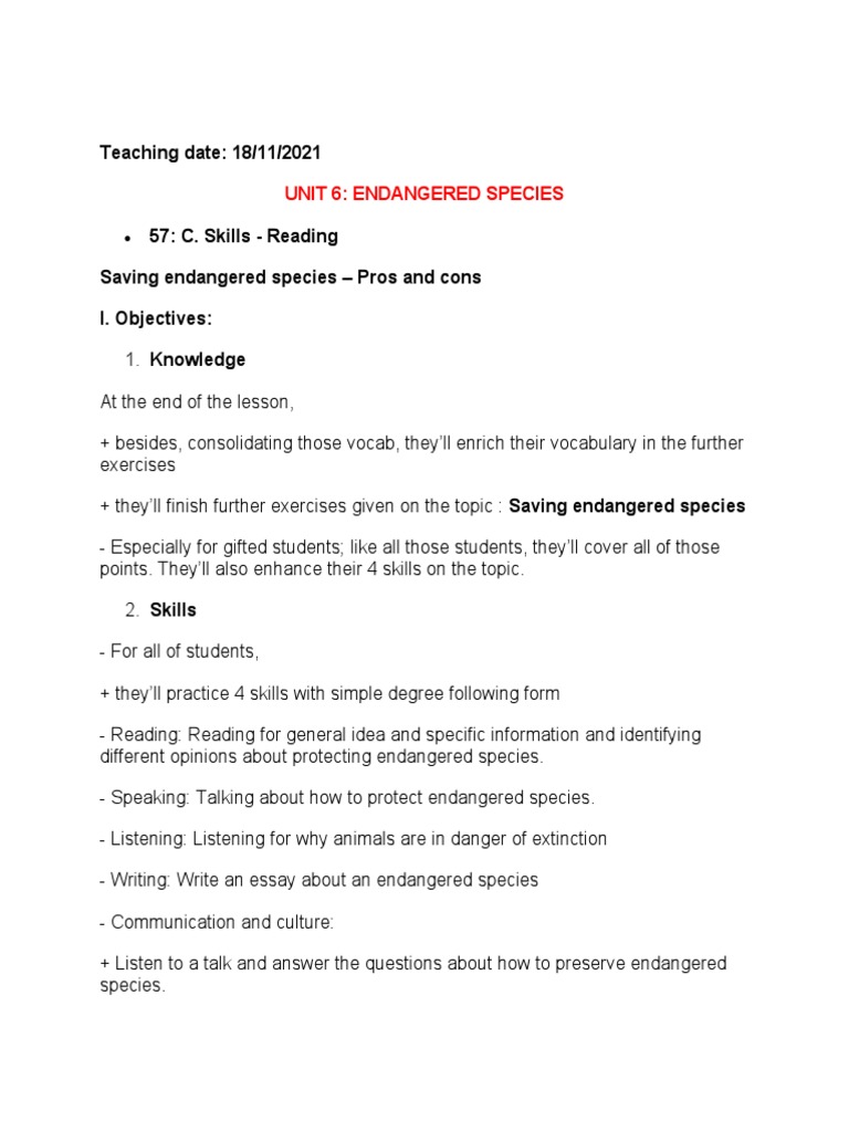 Unit 6 Lesson Plan 1 2 | PDF | Teachers | Vocabulary