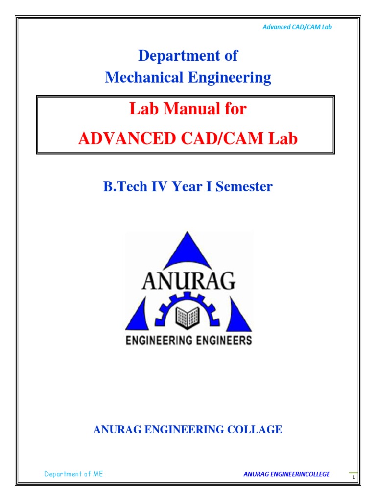 Iv Btech Advanced Cad Cam Lab .. | PDF | Auto Cad | Bending