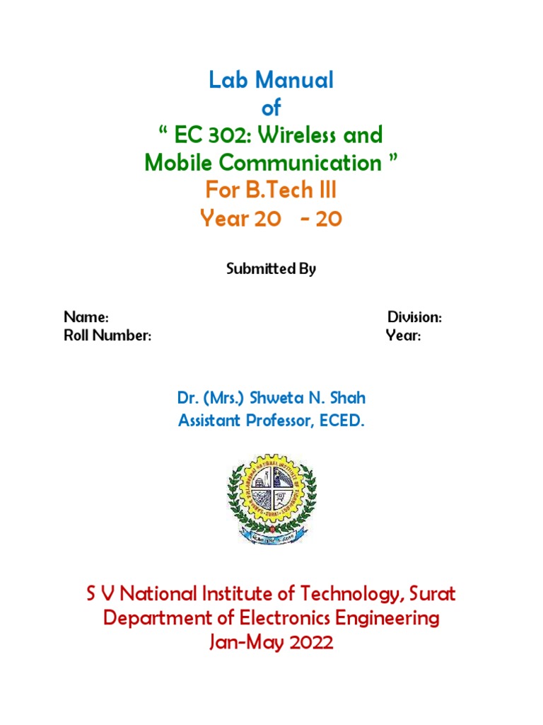 WMC LAB Manual - 2022 | PDF | Modulation | Telecommunications Engineering