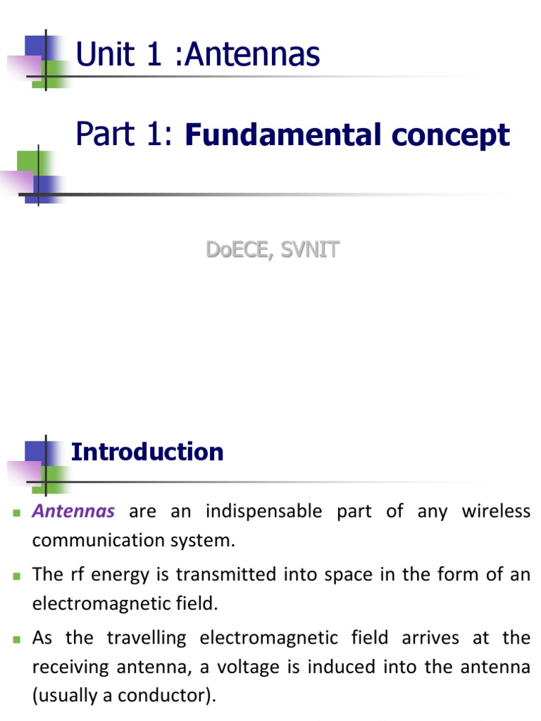 Module 1 Fundamental Concept and Antenna Parameter | PDF | Antenna ...