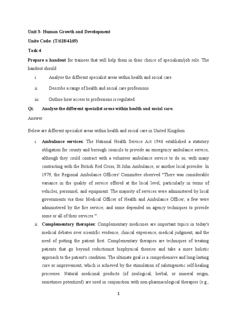 Prepare A Handout For Trainees That Will Help Them in Their Choice of ...