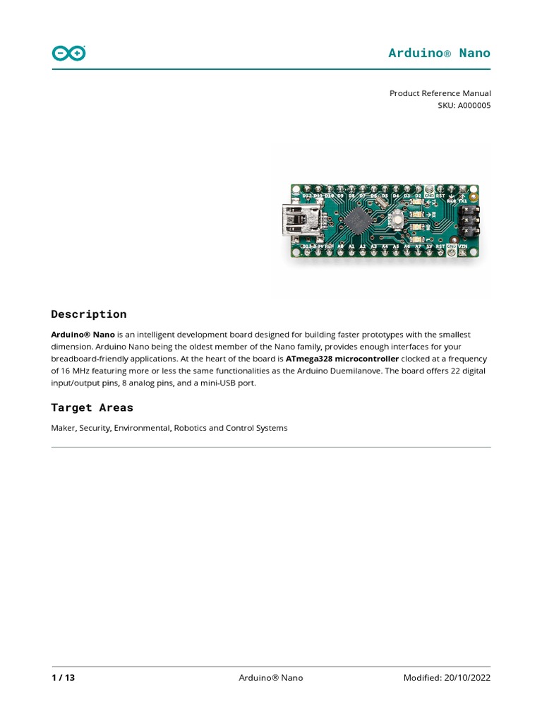 A000005 Datasheet | PDF | Arduino | Computer Science