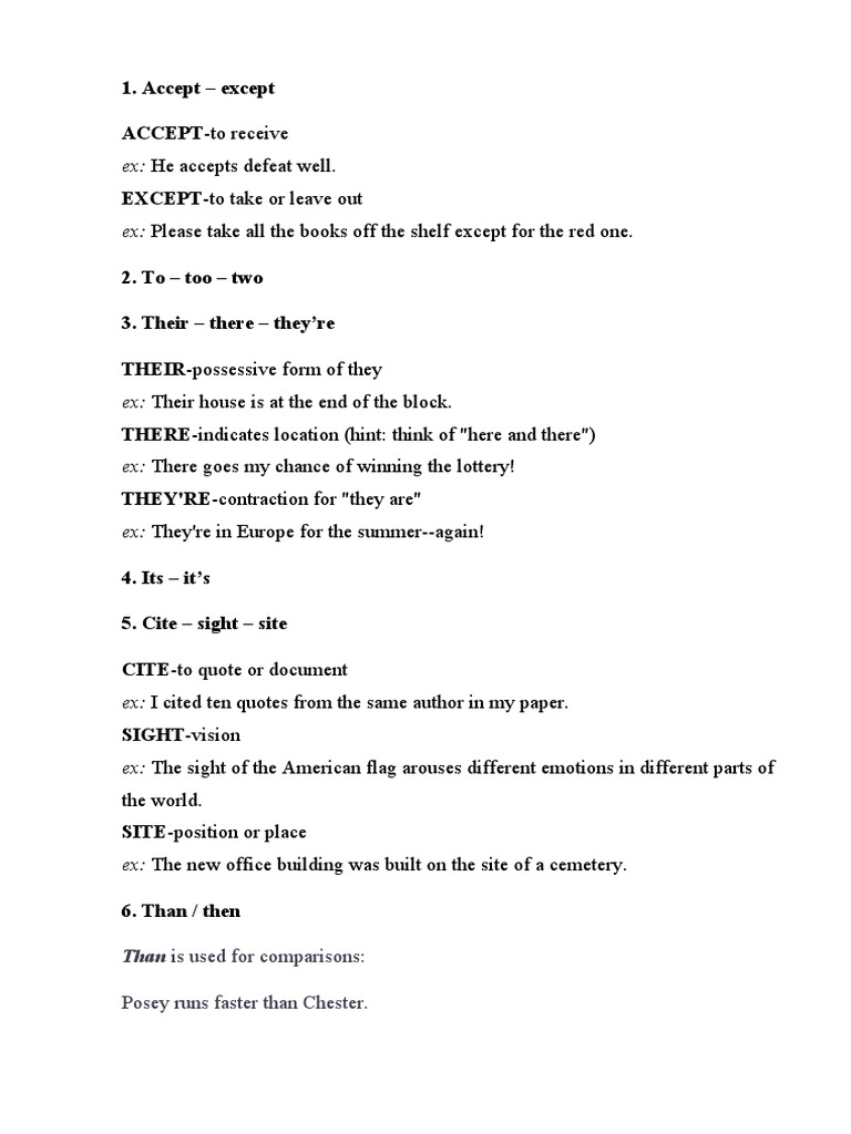 Confusing Words | PDF