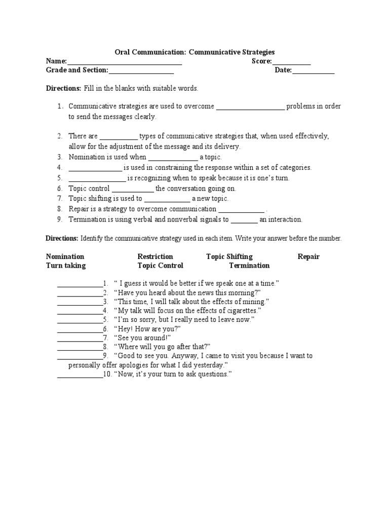 Communicative Strategy Pdf