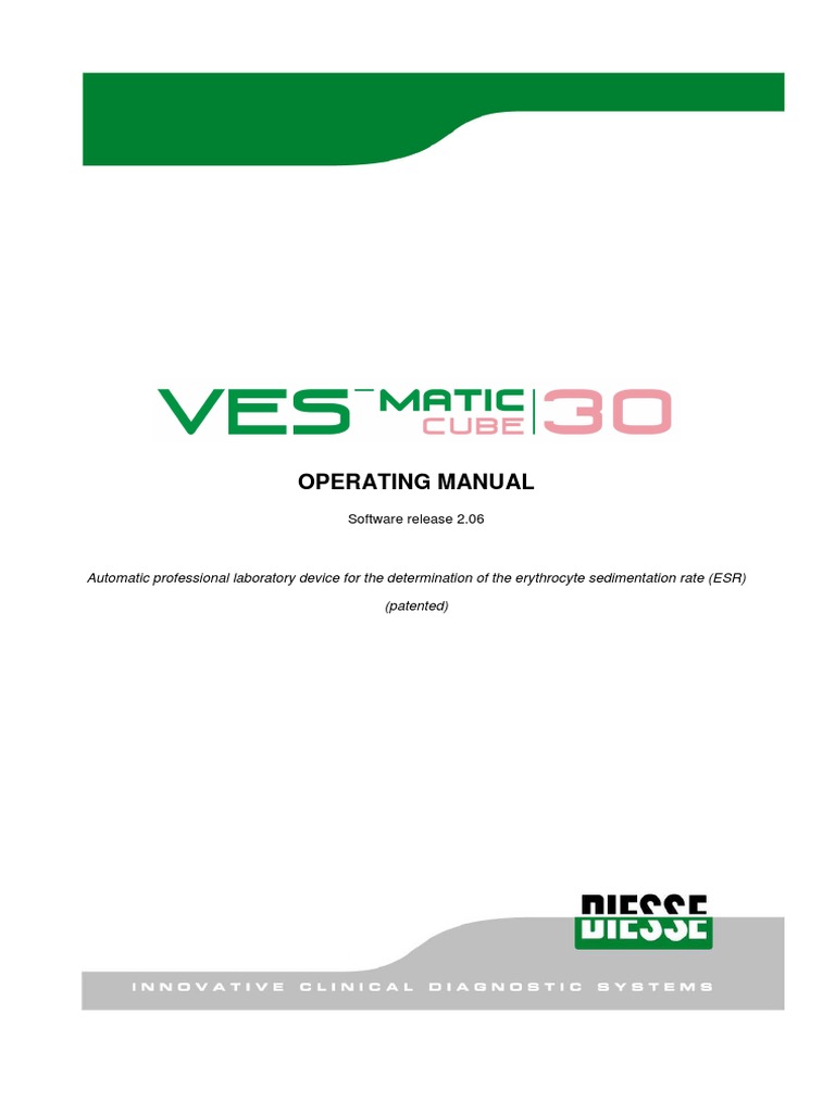 Operating Manual Ves-Matic Cube 30 2.06 Rev 1.02 | PDF