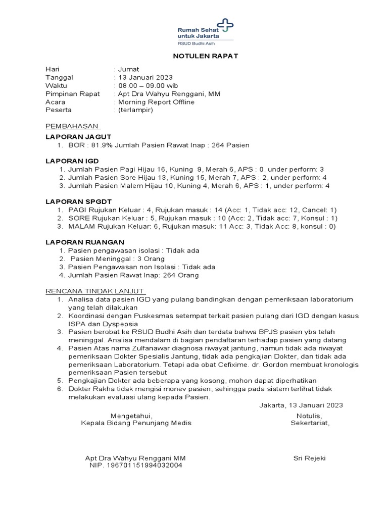 Notulen Rapat 2023 | PDF