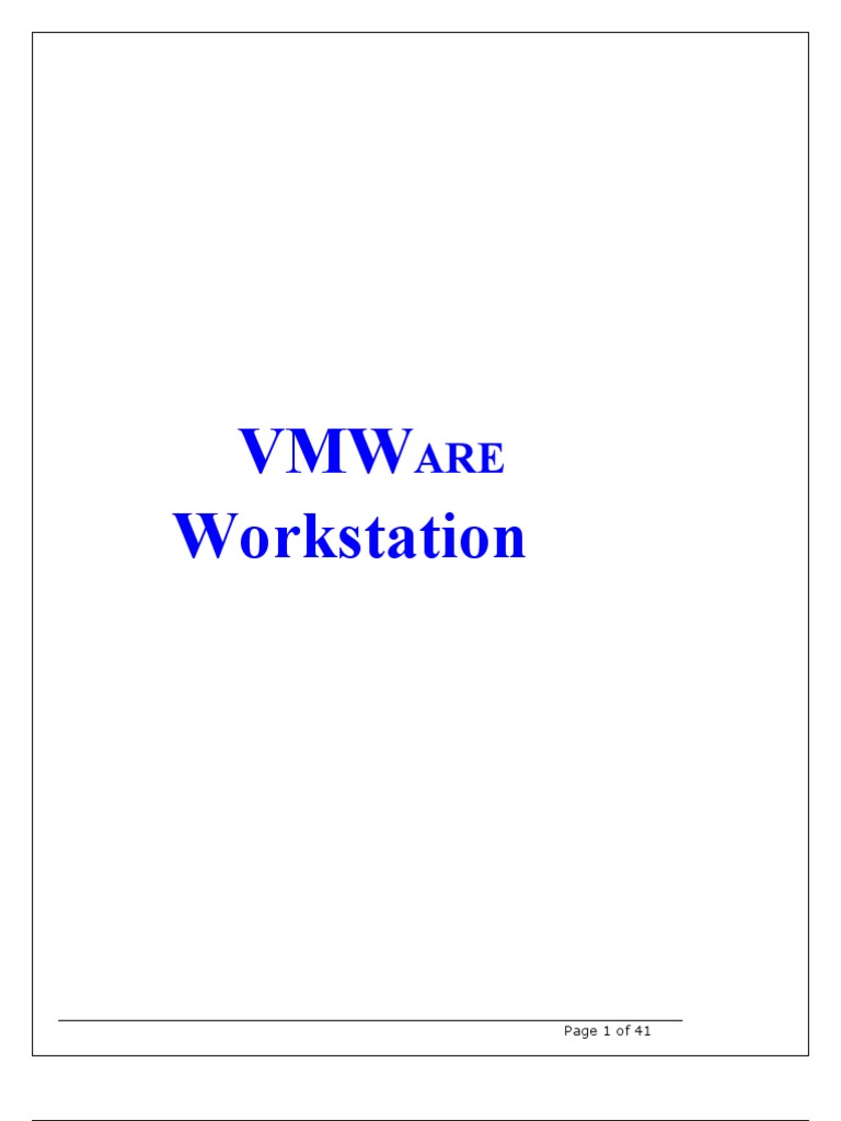 VMWare Workstation | PDF | V Mware | Virtual Machine