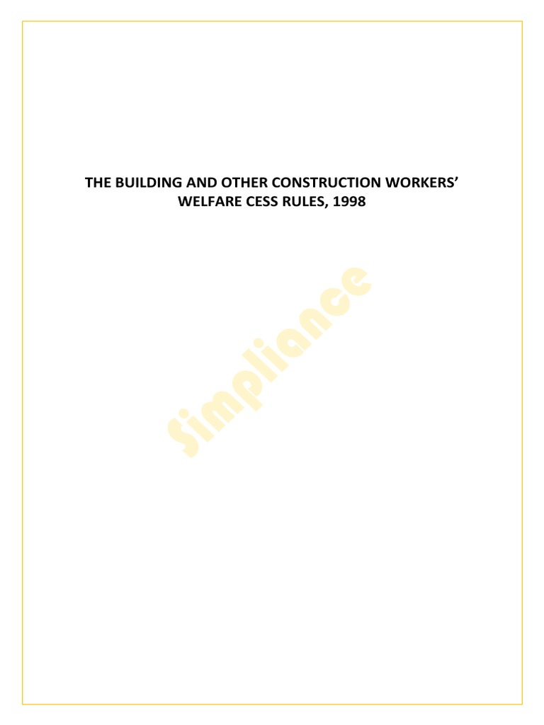Building Workers' Welfare Cess Rules | PDF | Employment | Receipt