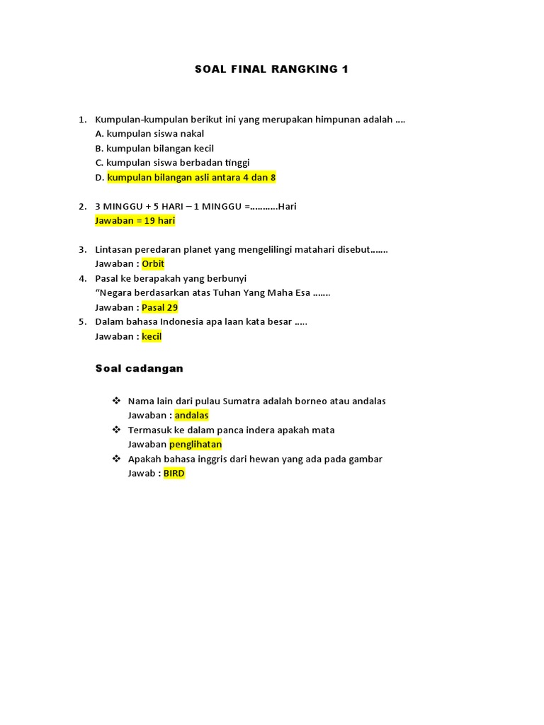 Soal Final Rangking 1 | PDF