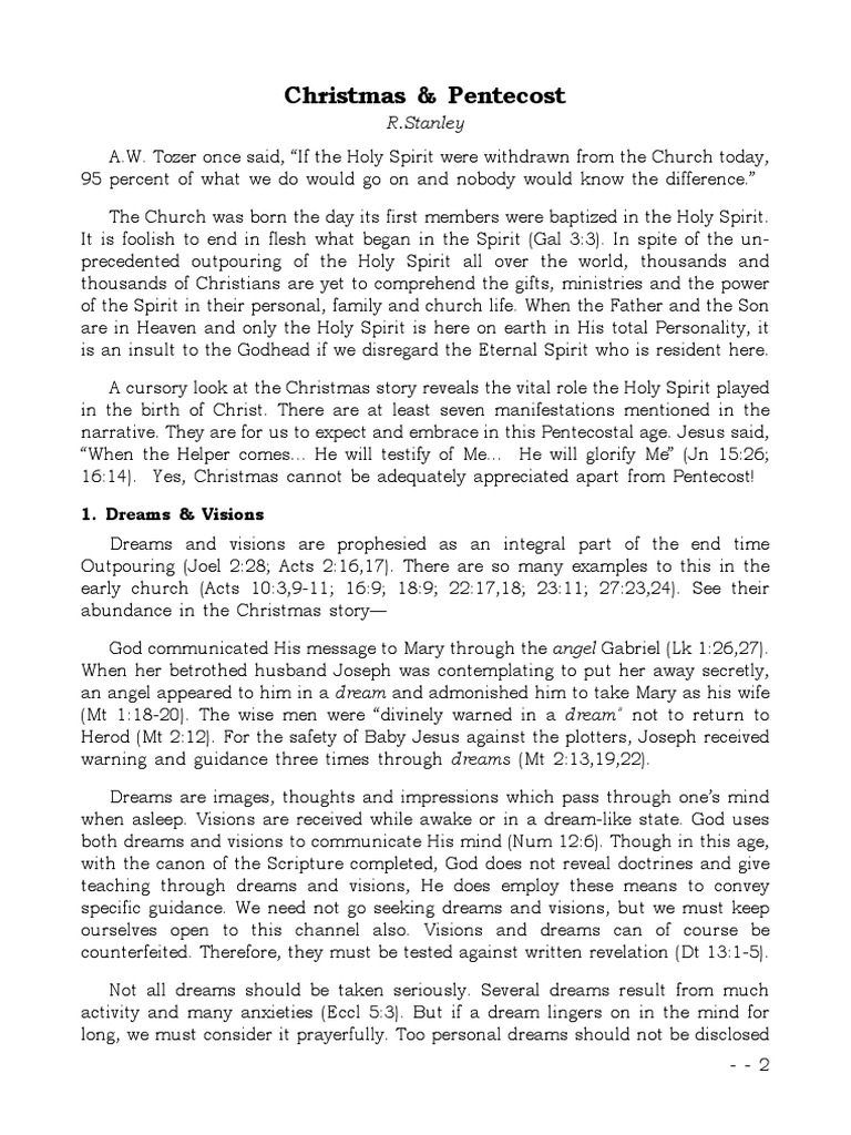 6 Christmas And Pentecost Pdf Prophecy Mary Mother Of Jesus