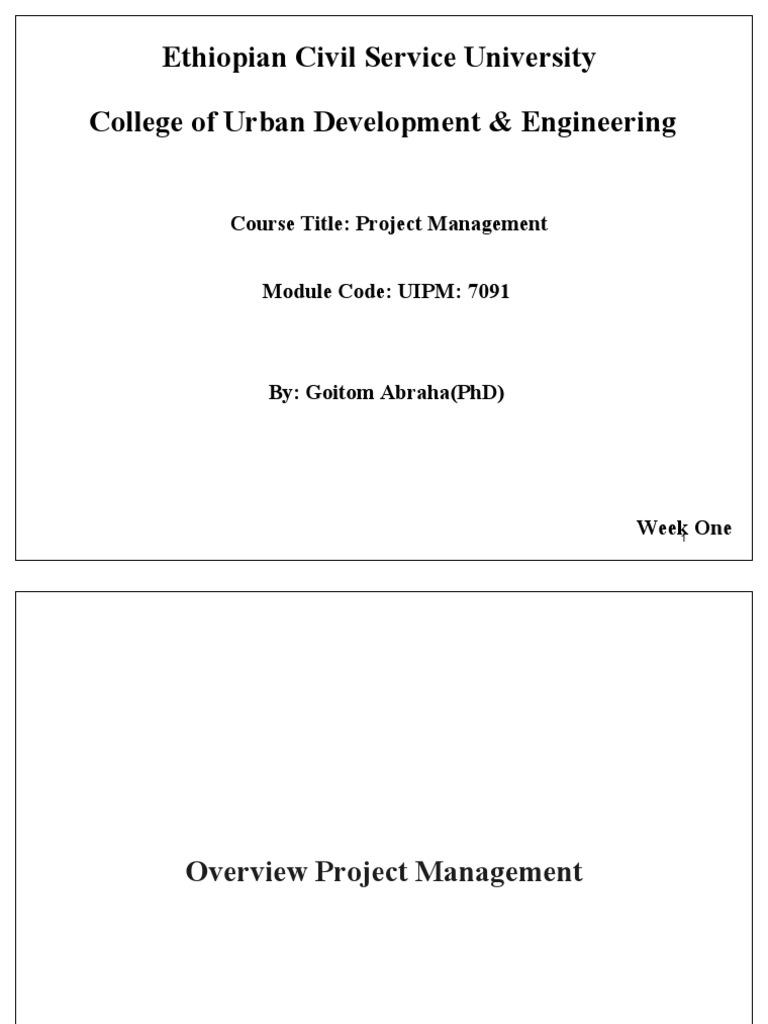 Week 1-Overview of Project Management | PDF | Organizational Structure ...