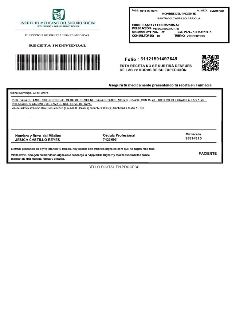 Receta Imss | PDF | Farmacología | Tratamientos médicos