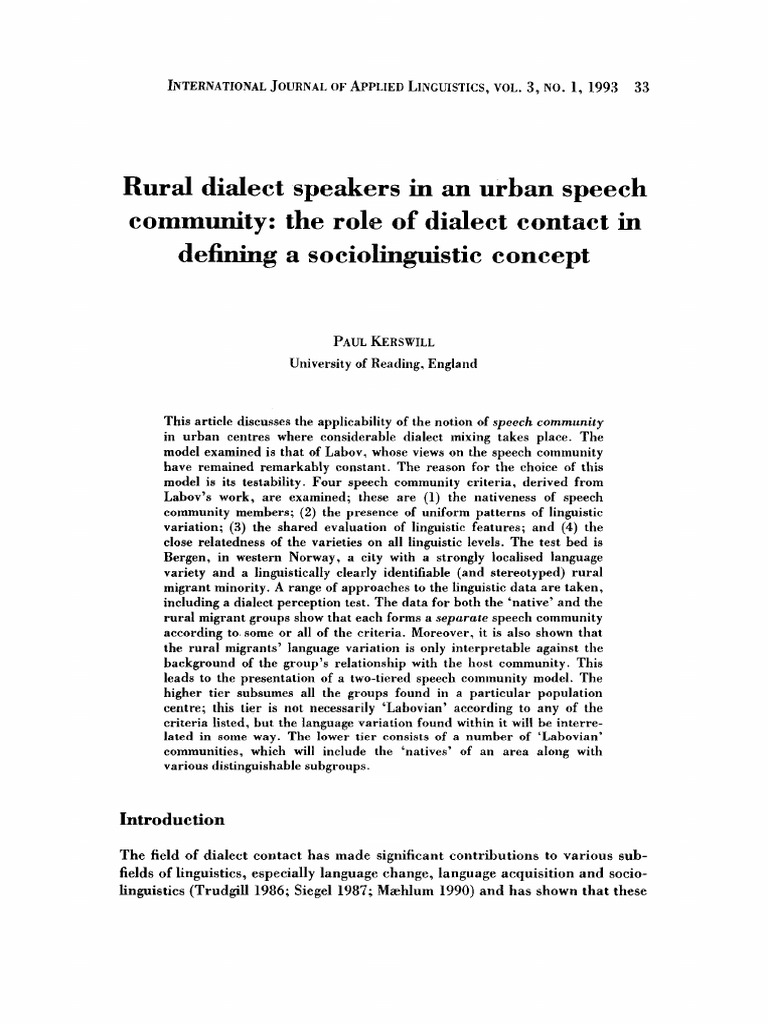 Sociolinguistic Dynamics in Urban Dialects | PDF | Sociolinguistics ...
