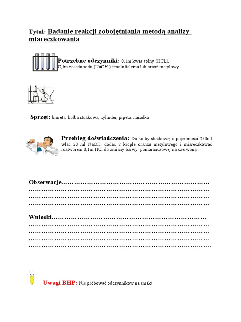 Karta Pracy - Miareczkowanie | PDF