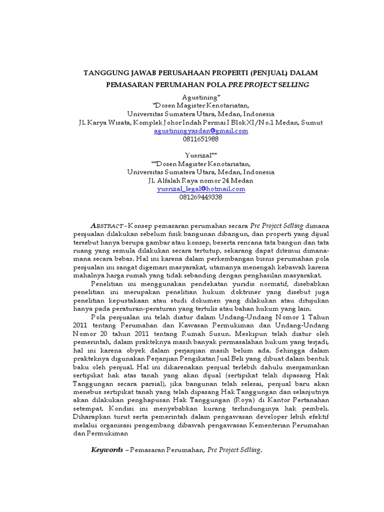 Tanggung Jawab Developer Ke Konsumen | PDF