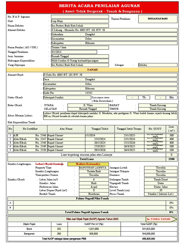 Format Analisa Tanah 2022-IPR | PDF