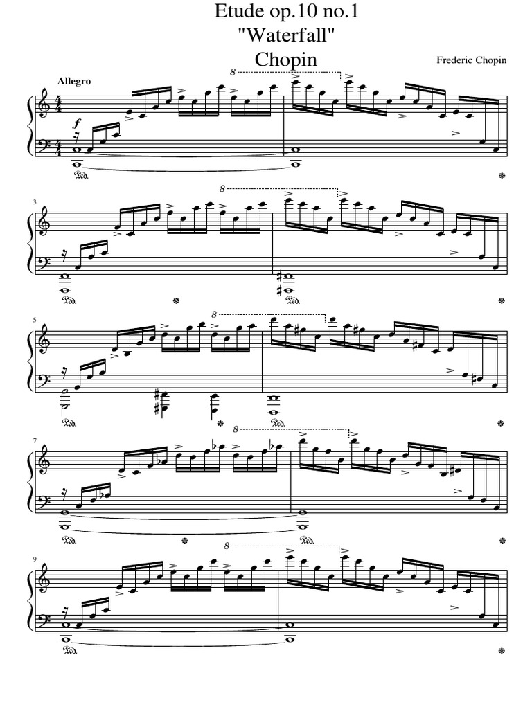 Etude Op.10 No.1 Waterfall Chopin in C Major | PDF