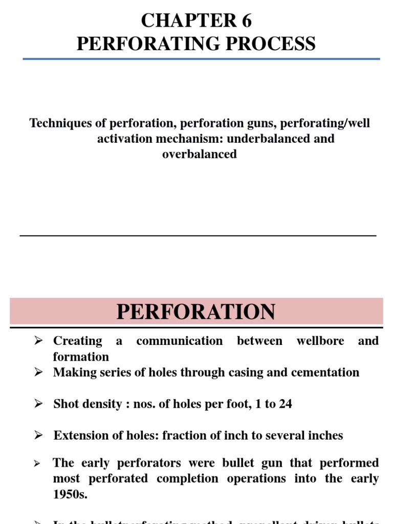 Perforation Pdf Casing Borehole Pipe Fluid Conveyance