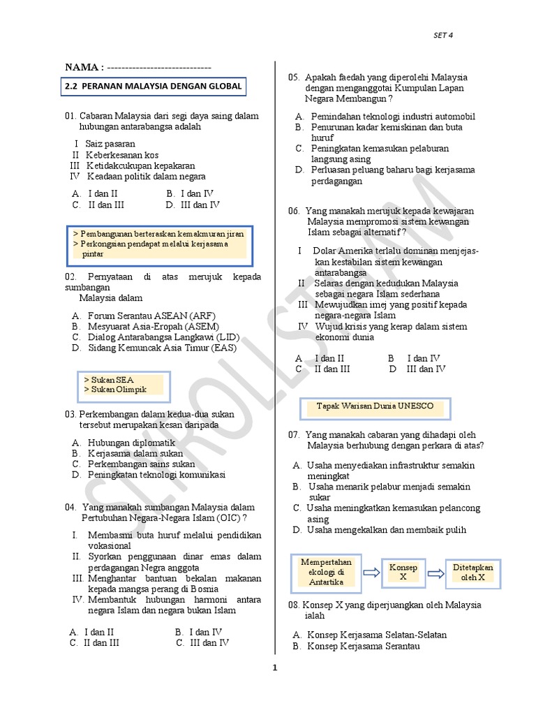Soalan SET 4 - Global | PDF