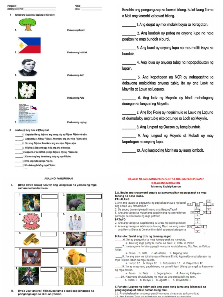 Grade 2 2nd Quarter Exam SPED Part 2 | PDF