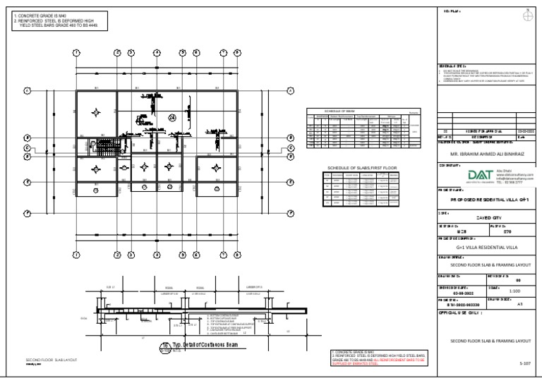 Second Floor Slab and Framing Layout | PDF