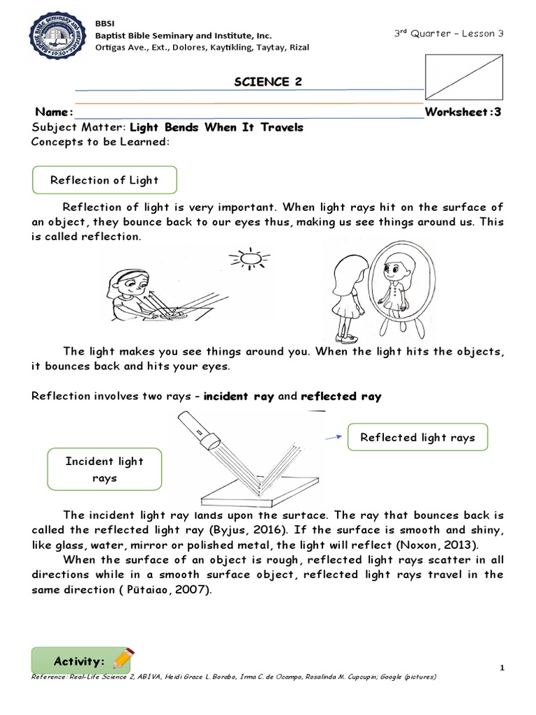 SCIENCE - Lesson 3 | PDF | Reflection (Physics) | Mirror SCIENCE - Lesson 3 | PDF | Reflection (Physics) | Mirror