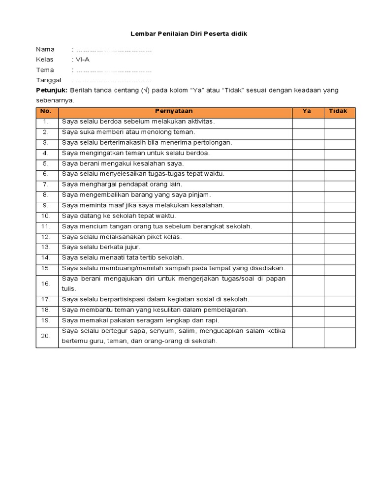 Penilaian Sikap | PDF