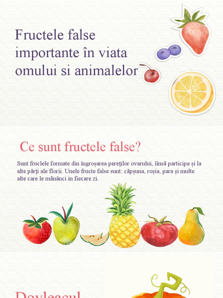 Importanța Fructelor False Pentru Om Și Natură | PDF