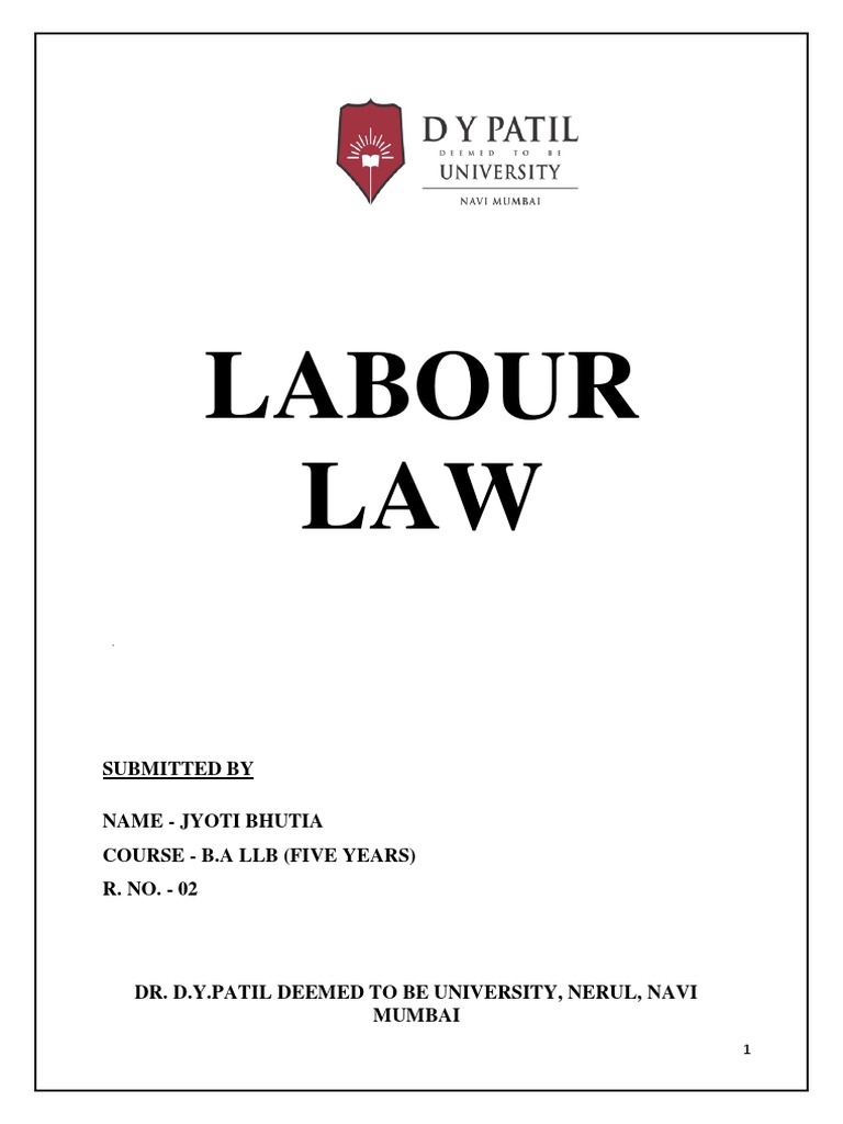 Labour Law - Jyoti Bhutia | PDF | Labour Law | Employment