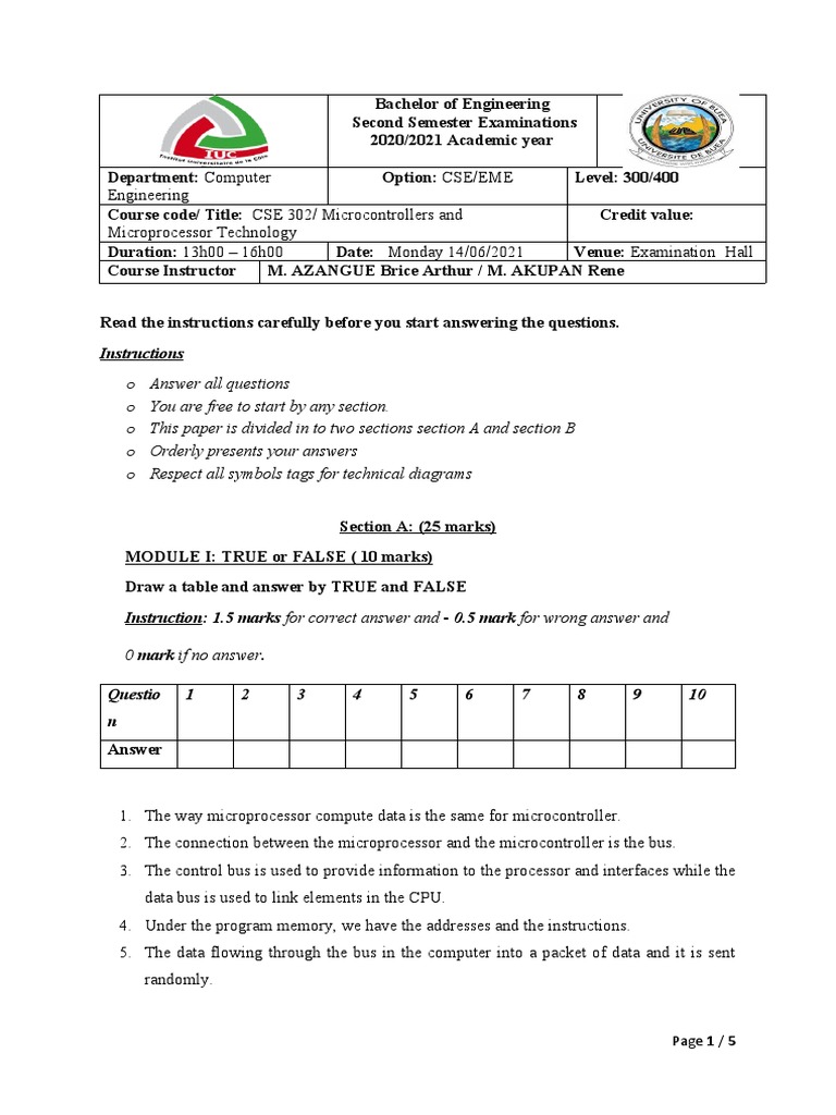 Microprocessor Microcontroller EXAM 2021 | PDF | Central Processing ... Microprocessor Microcontroller EXAM 2021 | PDF | Central Processing ...