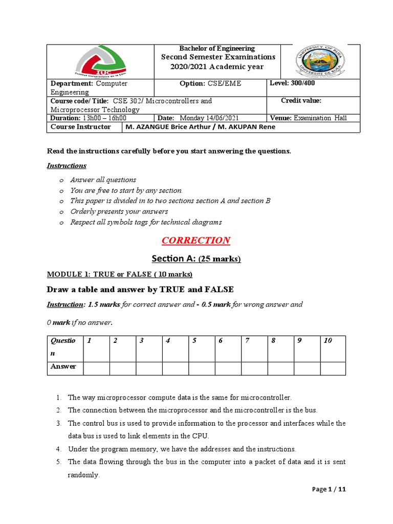 Microprocessor Microcontroller EXAM 2021 MG | PDF | Central Processing Unit | Random Access Memory